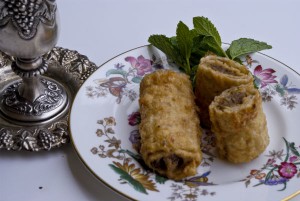 An Individual sized portion of Megina in a Roll for Passover