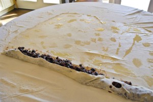 Home made Pink Lady apple and Cherry Strudel